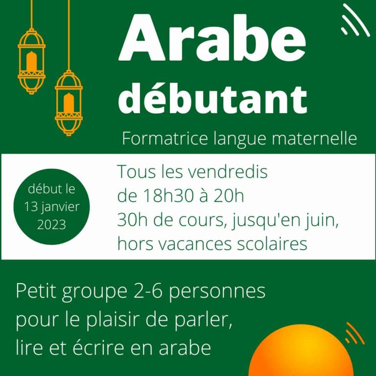 Apprendre l’arabe débutant en cours du soir - Atout Langues Sud